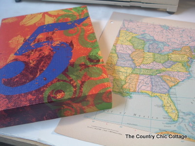 DIY Wrapped Map Canvas - The Country Chic Cottage