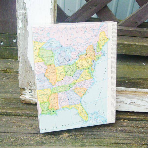 Map Canvas: DIY Canvas Wall Map - Angie Holden The Country Chic Cottage