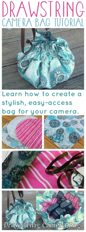 Drawstring Camera Bag Tutorial - Angie Holden The Country Chic Cottage