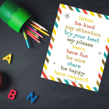 Free Classroom Rules Printable for Classrooms or Homeschools - Angie ...