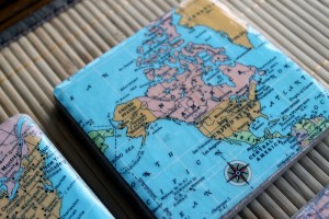 DIY Map Coasters - Angie Holden The Country Chic Cottage