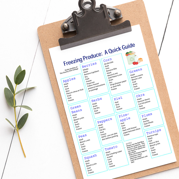 Freezing Produce: Free Printable Quick Guide - Angie Holden The Country ...