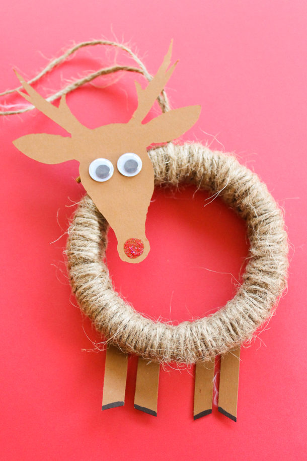 DIY Rudolph Ornament (With An Embroidery Hoop) - Angie Holden The ...