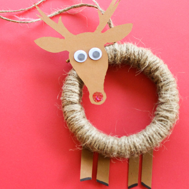 DIY Rudolph Ornament (With An Embroidery Hoop) - Angie Holden The ...