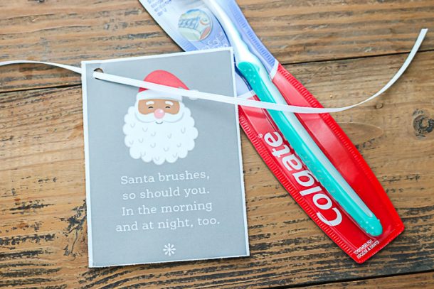 Printable Santa Tags for a Toothbrush Stocking Stuffer - Angie Holden ...