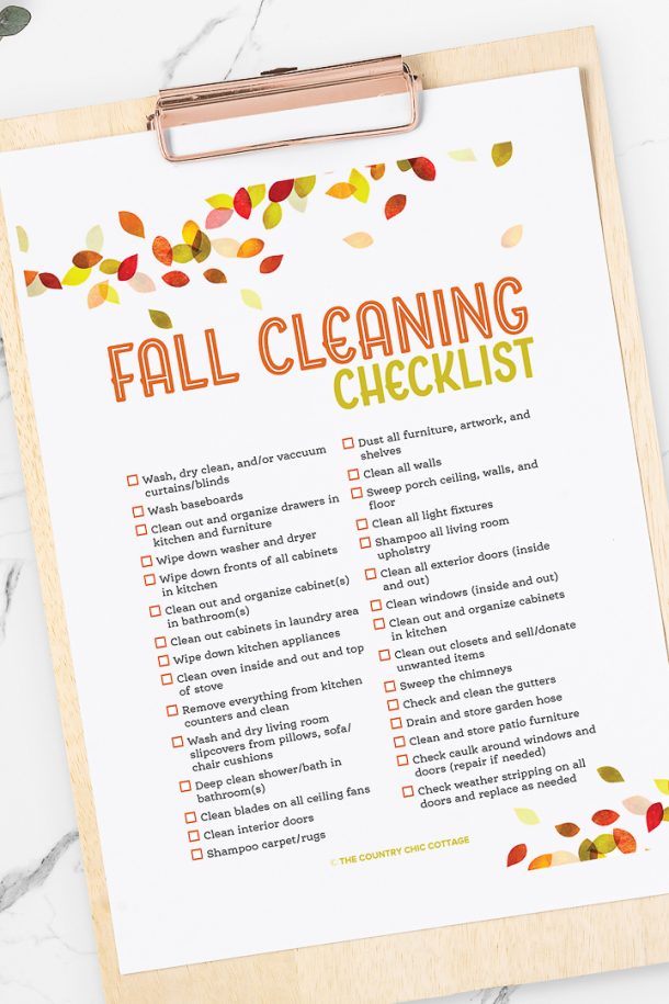 Fall Cleaning Checklist Printable for Free - Angie Holden The Country ...