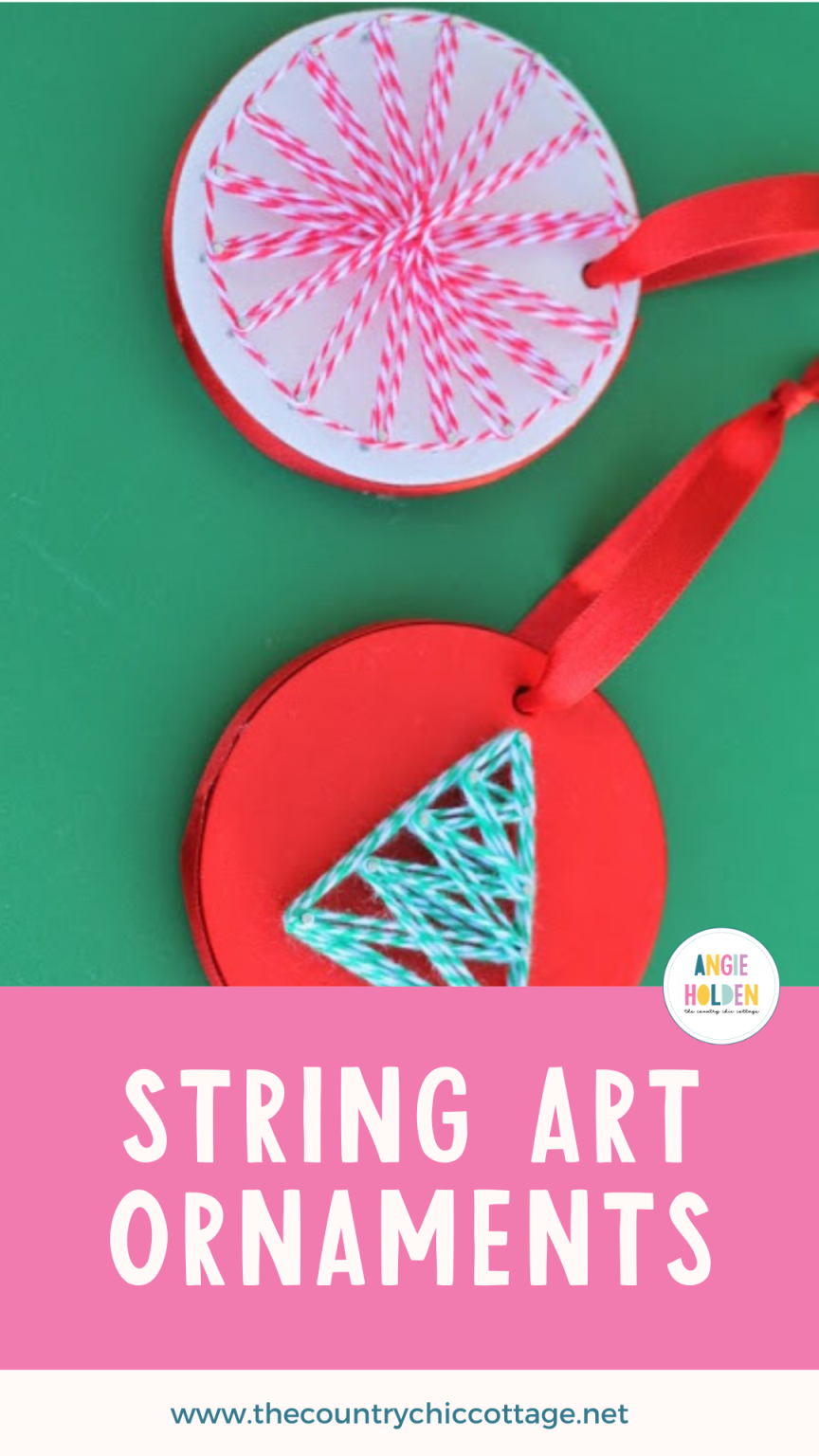 DIY Christmas String Art Ornaments - Angie Holden The Country Chic Cottage