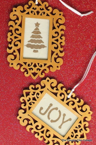 DIY Gold Frame Ornament - Angie Holden The Country Chic Cottage