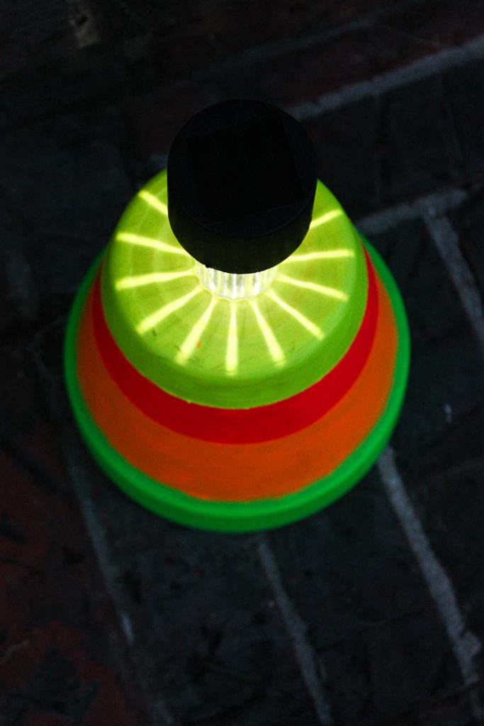 DIY Solar Lights with Neon Paint - Angie Holden The Country Chic Cottage
