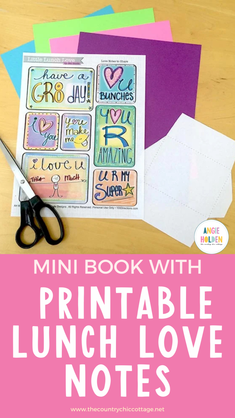 Mini Book with Printable Lunch Love Notes - Angie Holden The Country ...