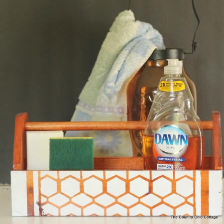 DIY Stenciled Cleaning Caddy - Angie Holden The Country Chic Cottage