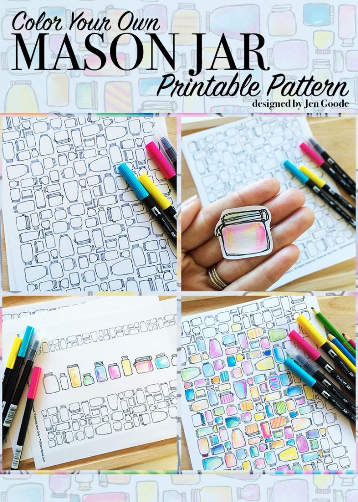 Mason Jar Printable Pattern and Craft Accessories - The Country Chic ...