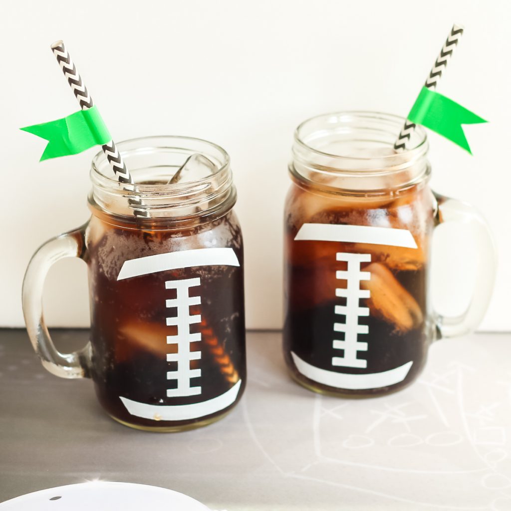 Football Mason Jars for Your Party - Angie Holden The Country Chic Cottage