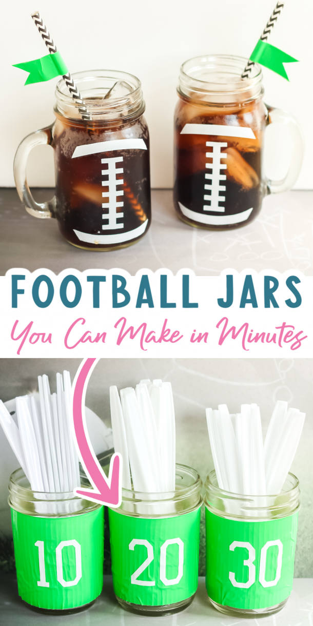 Football Mason Jars for Your Party - Angie Holden The Country Chic Cottage