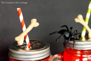 Bone Party Straws - DIY Skeleton Straws - Country Chic Cottage