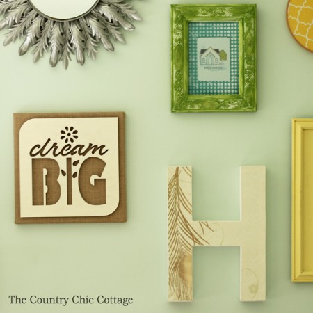 Burlap Wall Art with Wood Cutout - Angie Holden The Country Chic Cottage