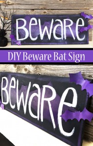 DIY Halloween Beware Sign With Bat Cutouts - Angie Holden The Country ...
