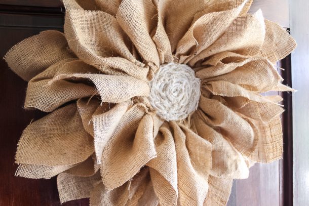 DIY Flower Wreath Made From Burlap - Angie Holden The Country Chic Cottage