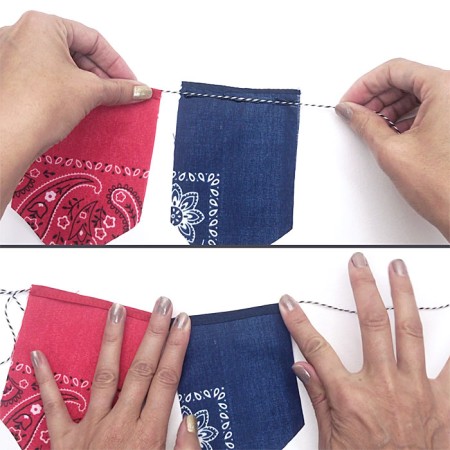 DIY Patriotic Bandana Banner - Angie Holden The Country Chic Cottage