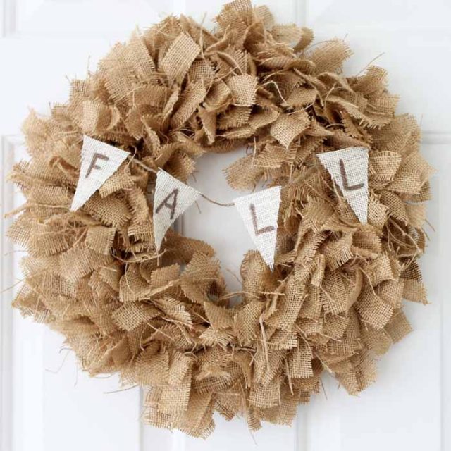 DIY Fall Burlap Wreath Tutorial | The Country Chic Cottage