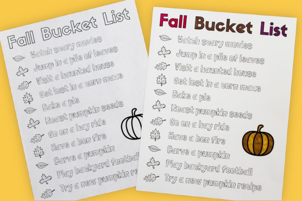 Free Fall Bucket List Printable for You! - Angie Holden The Country ...