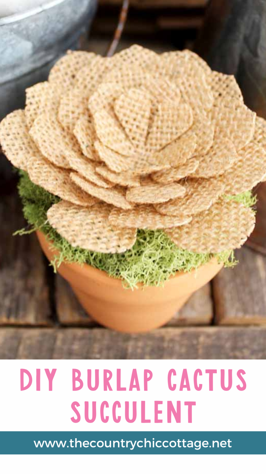 Cactus Succulent Decor: How to Make Burlap Fabric Flowers