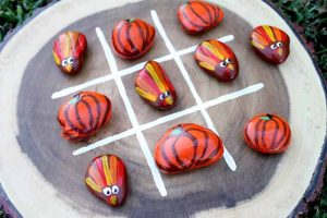 Thanksgiving Painted Rocks (Tic Tac Toe Game)