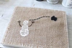 Winter Snowman Art with Burlap - The Country Chic Cottage