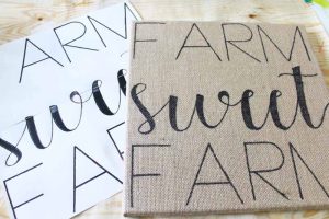 Farmhouse Sign from Burlap: Easy To Make with Template - Angie Holden ...