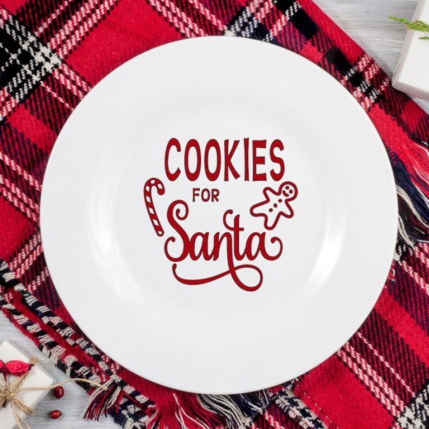 DIY Santa Cookie Plate (With Cricut SVG) - Angie Holden The Country ...