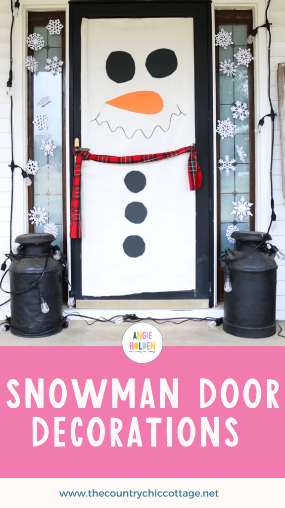 DIY Snowman Door Decorations - Angie Holden The Country Chic Cottage