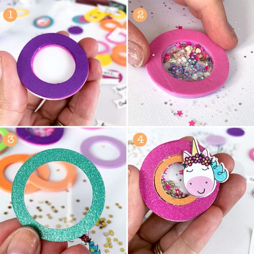 DIY Mini Glitter Shaker Pins - Angie Holden The Country Chic Cottage