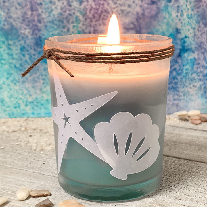 DIY Sea Shell Votive Candle Holder - Angie Holden The Country Chic Cottage
