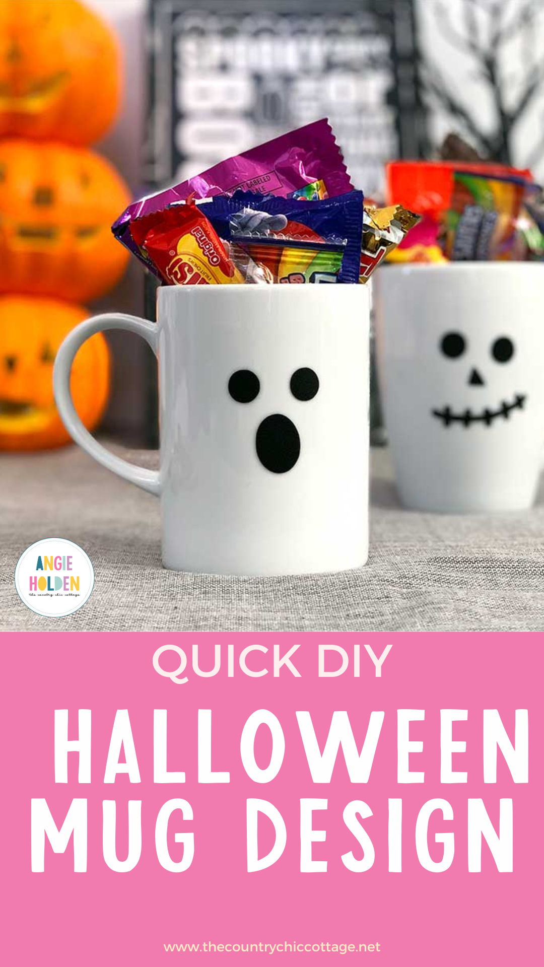 Quick DIY Halloween Mug Design - Angie Holden The Country Chic Cottage
