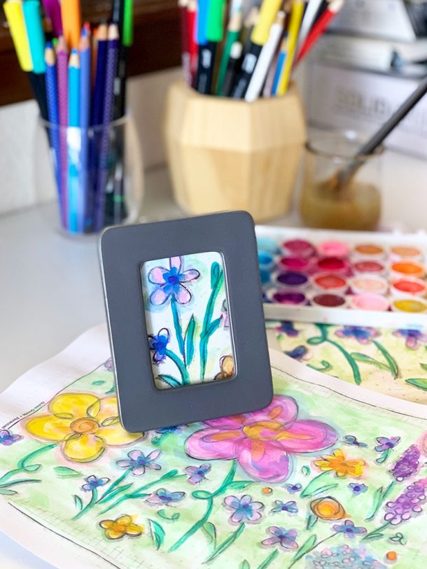Make Mini Art with Coloring Pages - Angie Holden The Country Chic Cottage