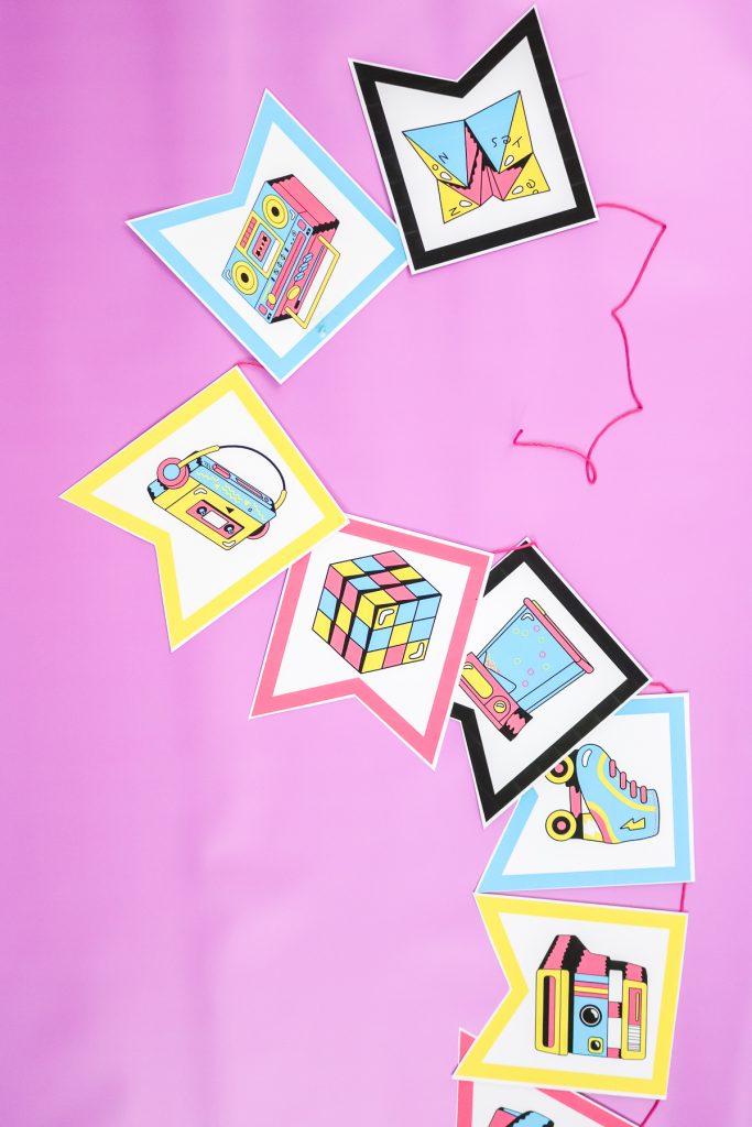 80s Party Decorations: Free Printable Banner and More - Angie Holden ...
