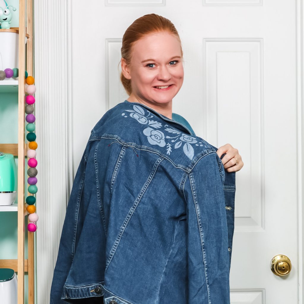 How to Paint a Jean Jacket with Fabric Spray Paint - Angie Holden The ...