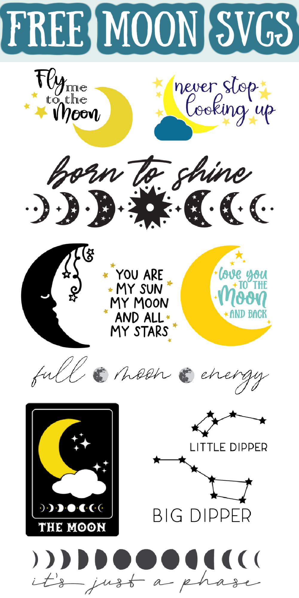 10 Free Moon SVG Files for Your Crafts - Angie Holden The Country Chic ...