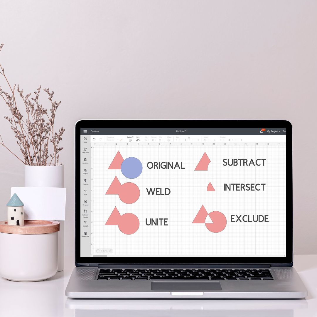 Cricut Combine Tool: How to Weld, Unite, Subtract, Intersect, and Exclude - Angie Holden The ...