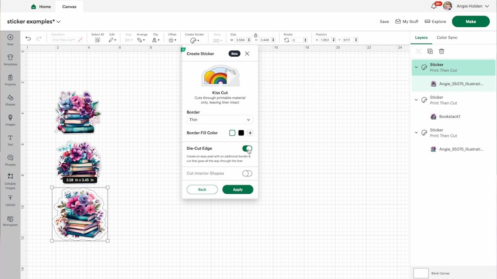 How to Use Cricut Create Sticker Maker in Design Space - Angie Holden ...