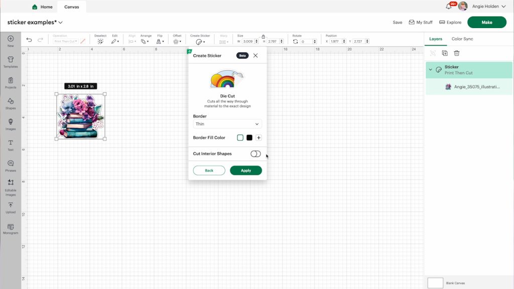 How to Use Cricut Create Sticker Maker in Design Space - Angie Holden ...