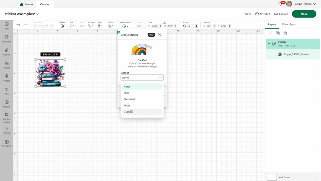 How to Use Cricut Create Sticker Maker in Design Space - Angie Holden ...