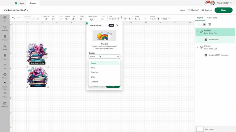 How to Use Cricut Create Sticker Maker in Design Space - Angie Holden ...
