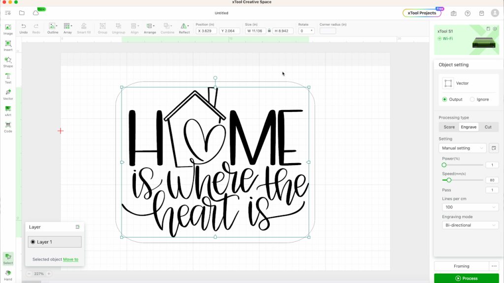 xTool S1 Laser: Setup and First Project - Angie Holden The Country Chic ...