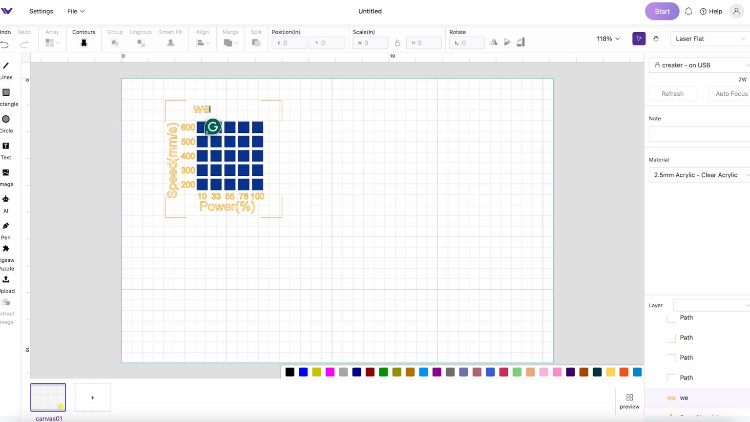 Find Laser Material Settings by Using Test Grids - Angie Holden The ...