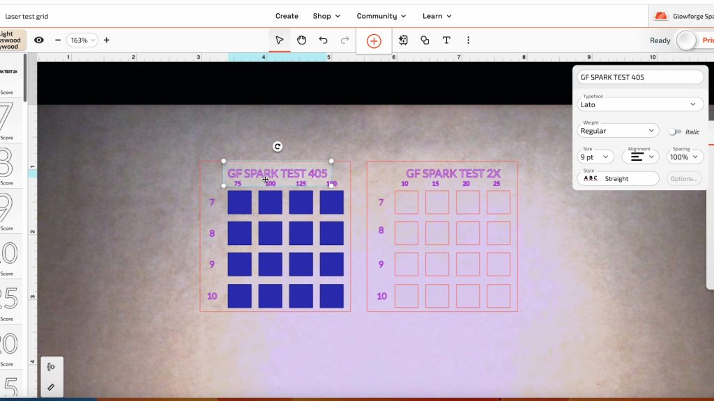 Find Laser Material Settings by Using Test Grids - Angie Holden The ...