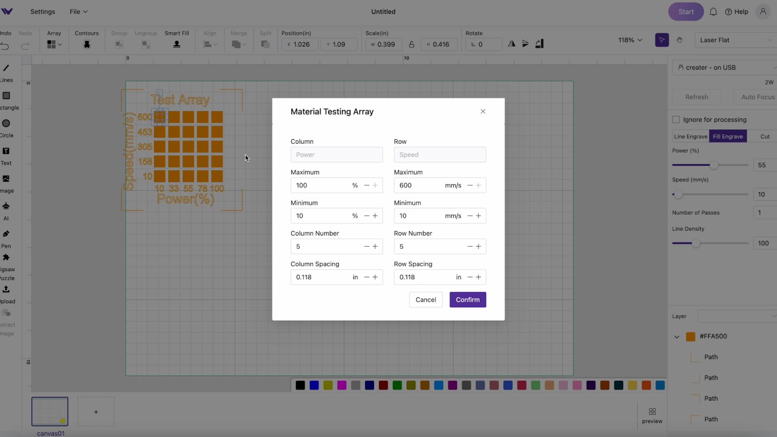 Find Laser Material Settings by Using Test Grids - Angie Holden The ...