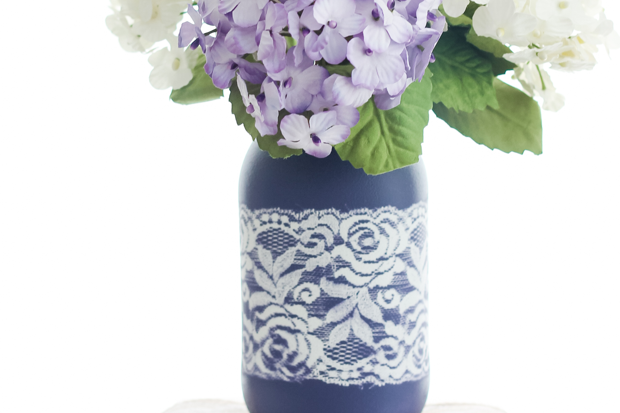 Lace Mason Jar Vase - Angie Holden The Country Chic Cottage