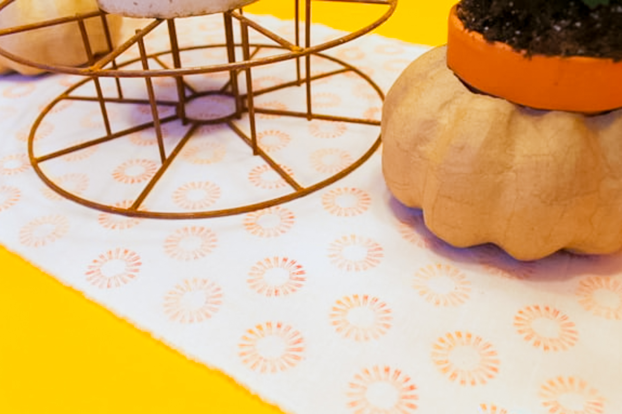 Button Stamped Table Runner - Angie Holden The Country Chic Cottage