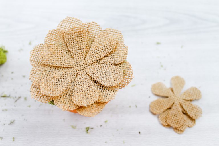 Cactus Succulent Decor: How to Make Burlap Fabric Flowers